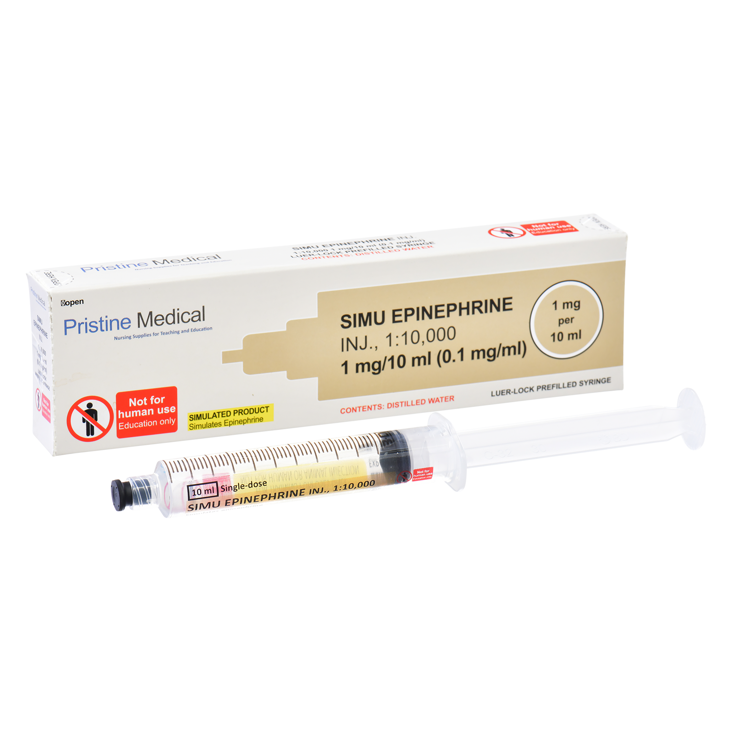Simu Epinephrine Syringe, 10ml Prefilled – Pristine Medical