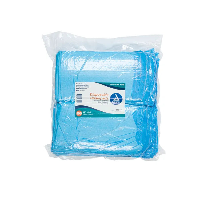 Dynarex Blue Underpads, 17" x 24" — Pristine Medical