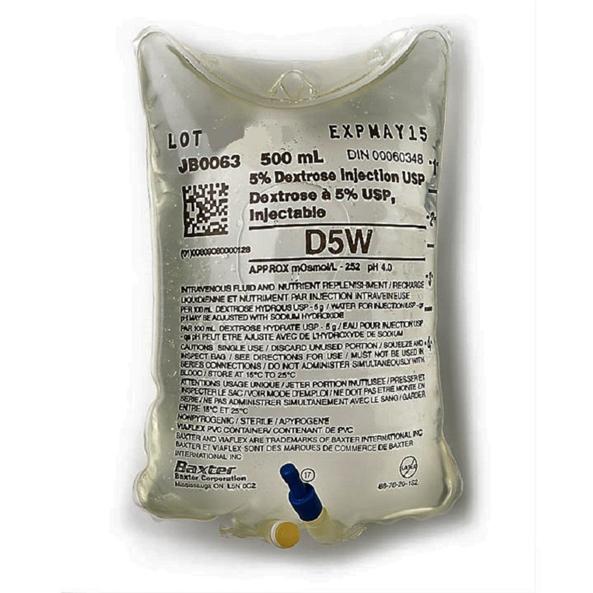 Baxter Dextrose 5% Injection Solution (500ml) — Pristine Medical