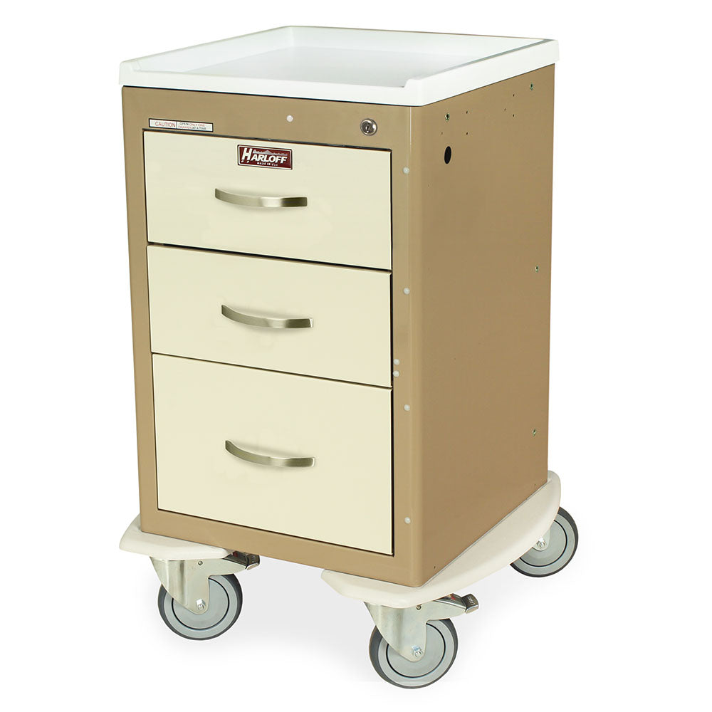 Harloff A-Series Narrow Aluminum Key Lock Mini Width Cart, X-Short Hei ...