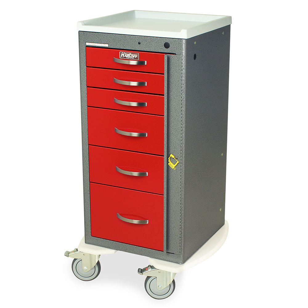Harloff A-Series Aluminum Narrow Breakaway Crash Cart, Tall Height, Si ...