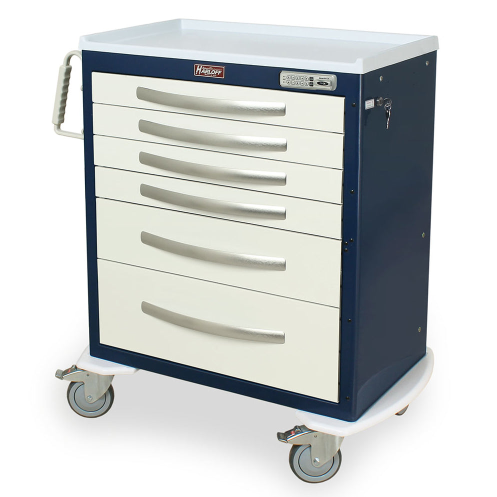 Harloff A-Series Lightweight E-Lock Anesthesia Cart, Medium Height, St ...