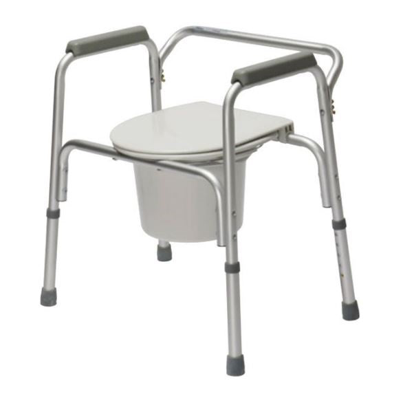 Commode, Fixed Arm, with Lid — Pristine Medical