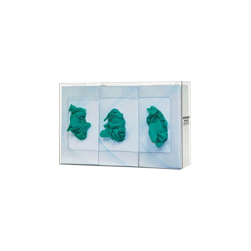 Glove Box Dispenser, Triple, Clear, Vertical, 16" x 10.5" — Pristine ...