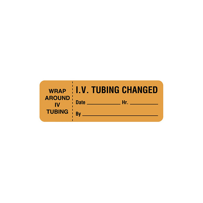 UAL IV Tubing Change Label, Orange — Pristine Medical